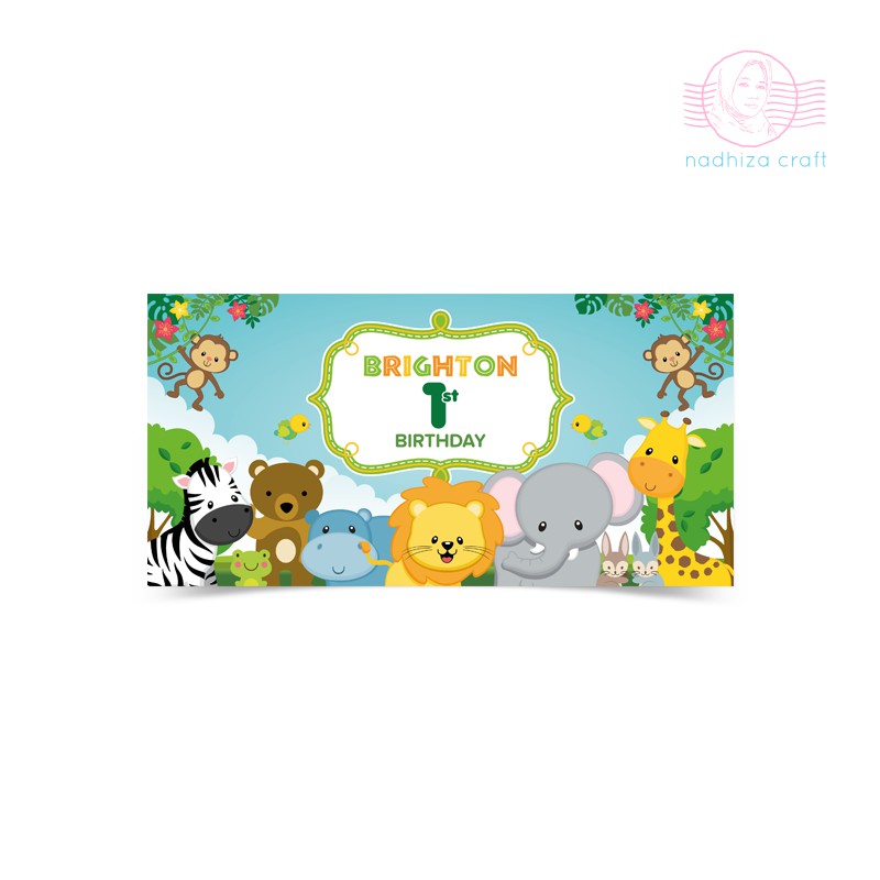 Jual BACKDROP BANNER ULTAH JUNGLE 200cm x 100cm | Shopee Indonesia