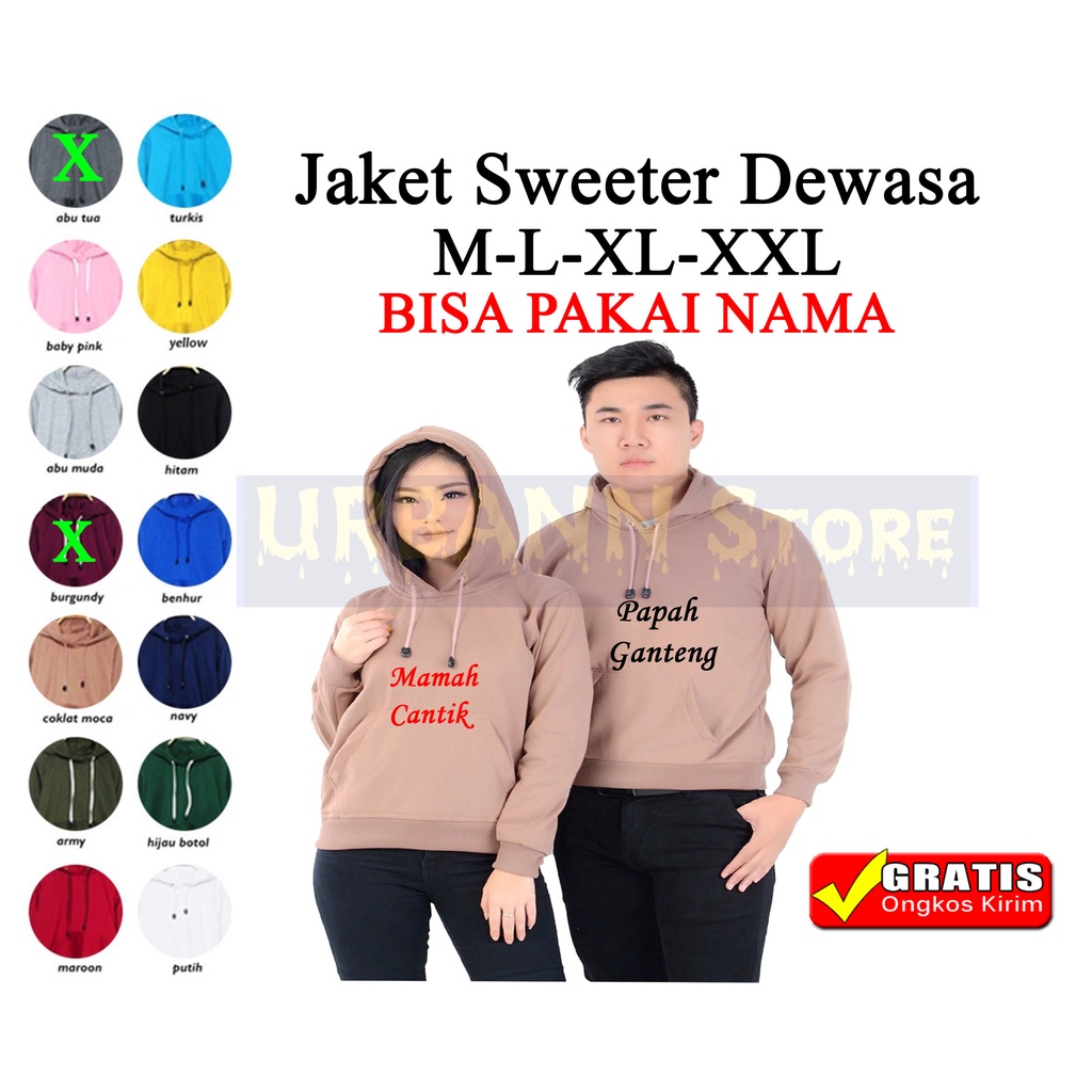 Jual JUMPER Jaket Sweeter Polos Dewasa Bisa Pakai Nama | Shopee Indonesia