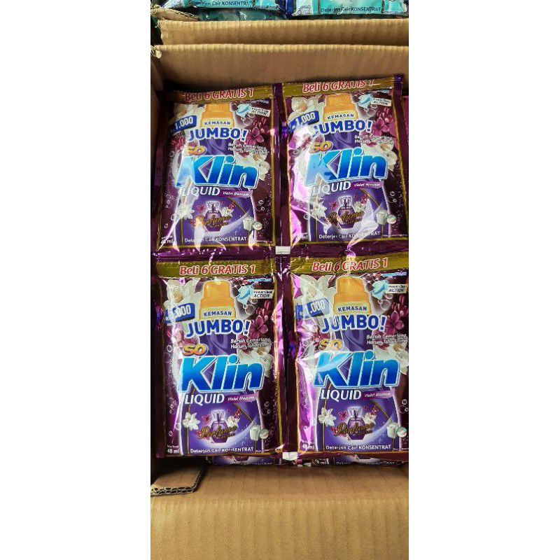 Jual Soklin Liquid Jumbo Detergent Cair 1 Renceng / So klin liquid 1000 ...