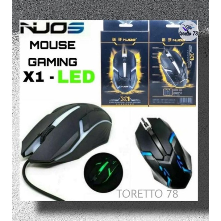 Jual Mouse Gaming Kabel Wired X1 Nuos LED RGB-X1 | Shopee Indonesia