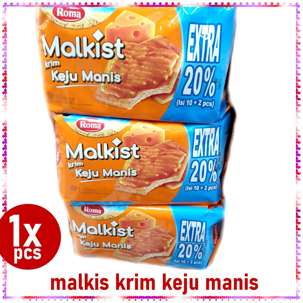 Jual makanan ringan malkist ROMA KEJU manis 120gr biskut dan kue kering ...