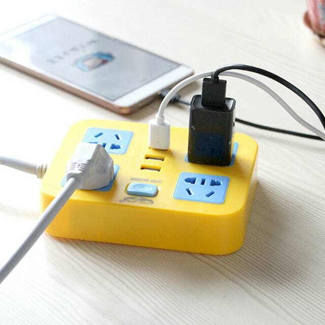 Jual Colokan Listrik Extension Kaki 3 4 slot dan 3 port Usb 2 meter ...