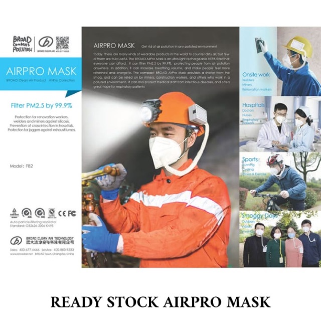 Jual AirPro Mask Broad 100% Original Clean Air / Masker respirator anti ...