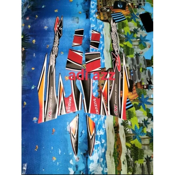 Jual striping stiker lish full body merah hitam biru hitam shogun 110 r ...