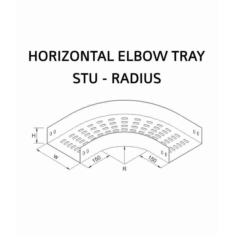 Jual Horizontal Elbow Cable Tray STU Radius W50 x H50 x R150, 300, 450 ...