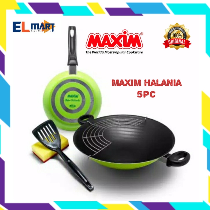 Jual Wajan Frypan Cookware Sutil Tirisan MAXIM Halania 5pc set Wok Pan ...
