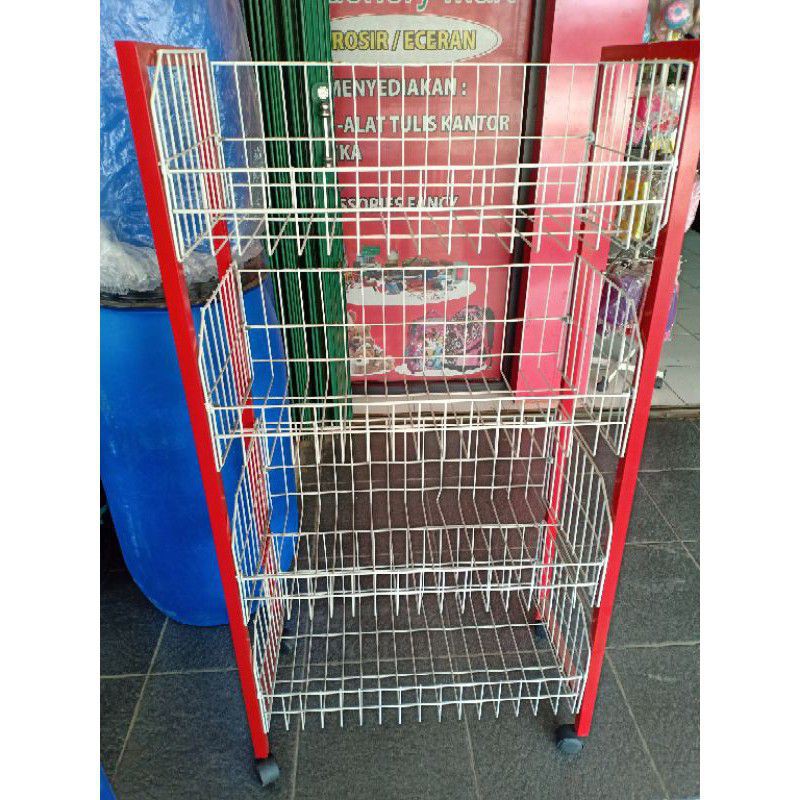 Jual Rak ciki roda ss4 besi/ rak display/ rak chiki | Shopee Indonesia