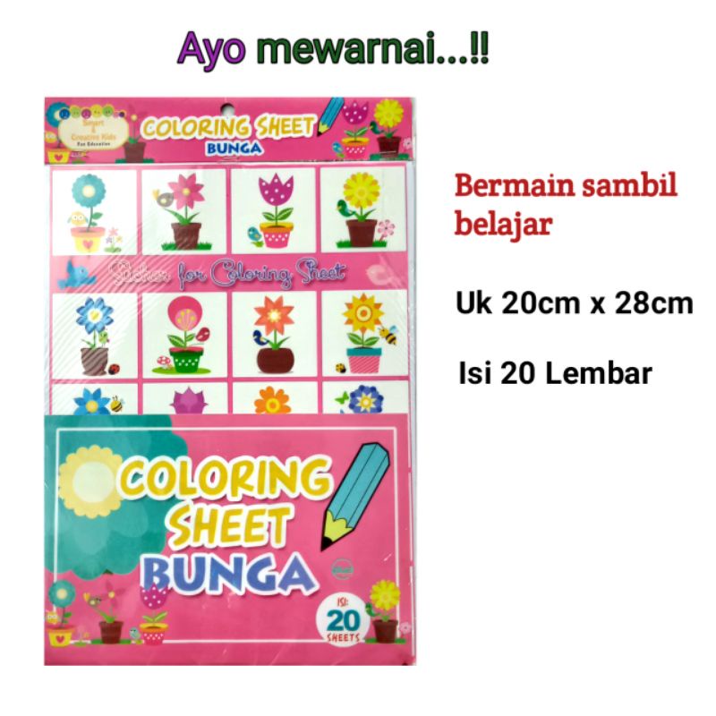 Jual Kertas Mewarnai Coloring Sheet Bunga | Shopee Indonesia