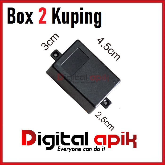 Jual Box Kecil 2 Kuping DIY Project Case Plastik Hitam Universal Small ...