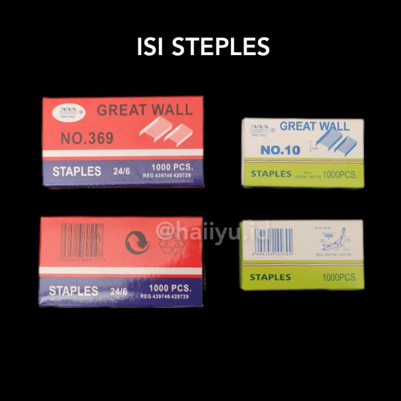 Jual Isi Staples kecil besar Great Wall stapler | Shopee Indonesia