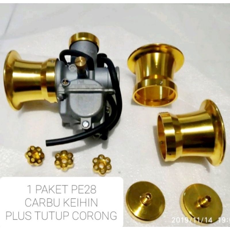 Jual Karburator Karbu Nsr Keihin Pe 28 + Corong Karbu Velocity Tutup Dan Stelan Angin | Shopee ...