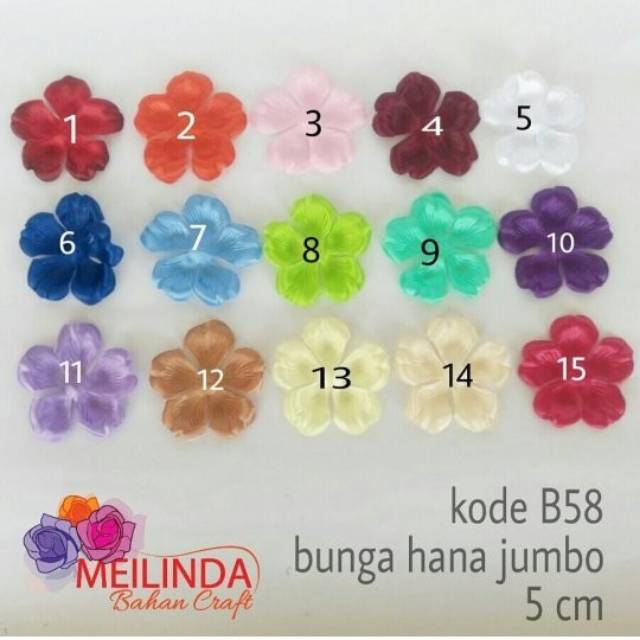 Jual kelopak bunga mawar jumbo 5 cm isi 10 pcs. rose petals bunga satin ...
