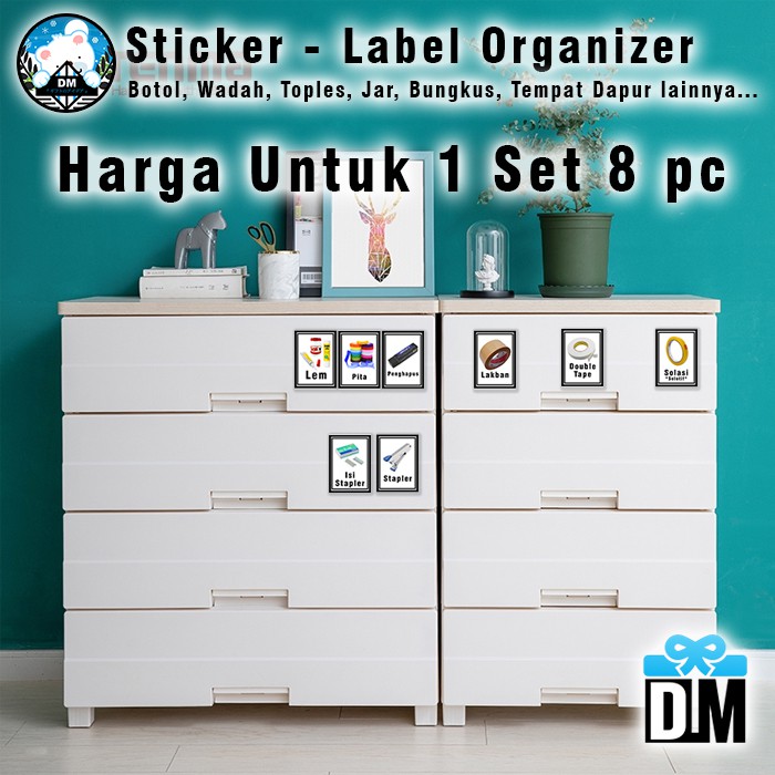 Jual Sticker Stiker Label Organizer Rak Sepatu Lemari ATK Laci Box ...