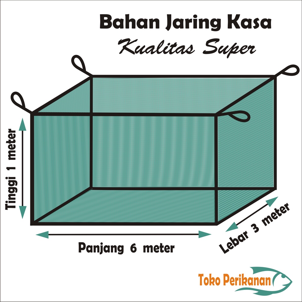 Jual TOKO PERIKANAN - Keramba/Jaring/Waring/Hapa Ukuran ( 6 m x 3 m x 1 ...