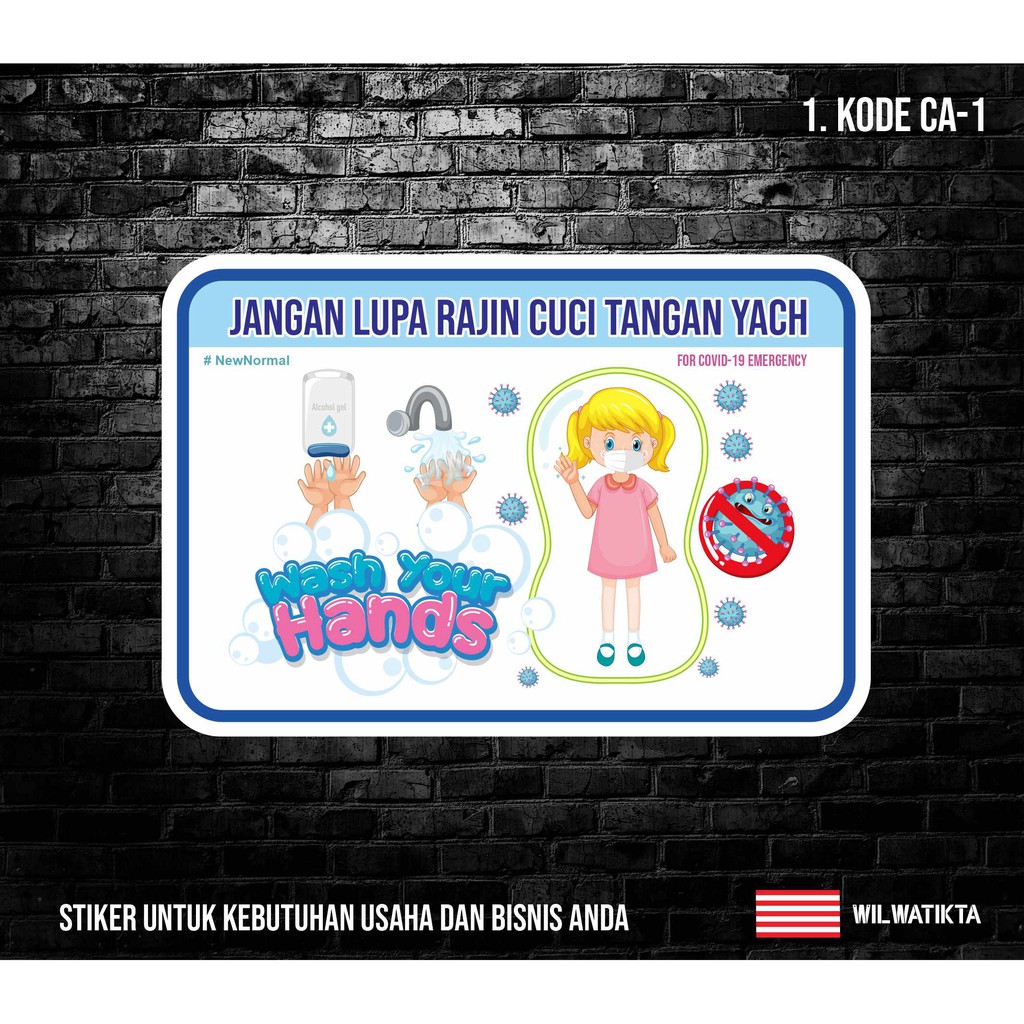 Jual Sticker Safety Sign Warning Sign Cuci Tangan Untuk Anak | Shopee ...