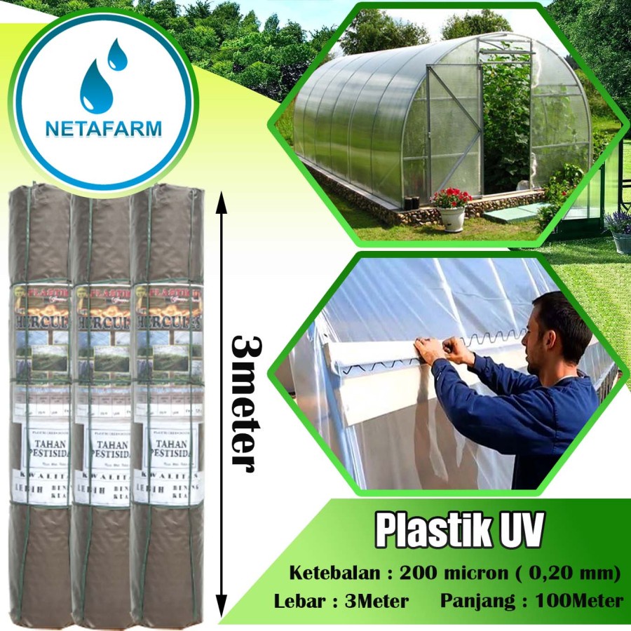 Jual Plastik UV HERCULES 200 mc 3 x 100m Per Roll | Shopee Indonesia