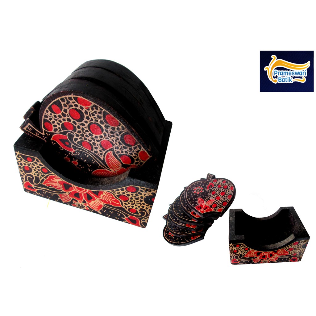 Jual TATAKAN GELAS KAYU BATIK WOODEN GLASS COASTER (APEL004) | Shopee ...