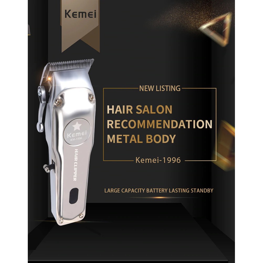 Jual KEMEI KM-1996 - Rechargeable Professional Metal Electric Hair Clipper - Alat Cukur Elektrik ...
