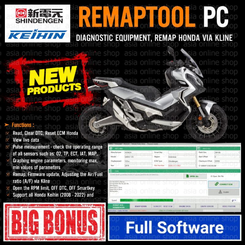 Jual Alat remap ecu Shindengen Keihin Motor Honda | Shopee Indonesia