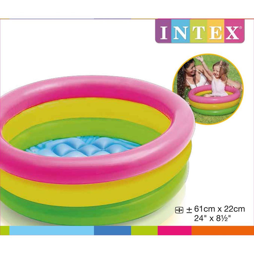 Jual INTEX Kolam Renang Anak Pelangi Sunset Glow Pool 57107 ( 61 x 22 ...