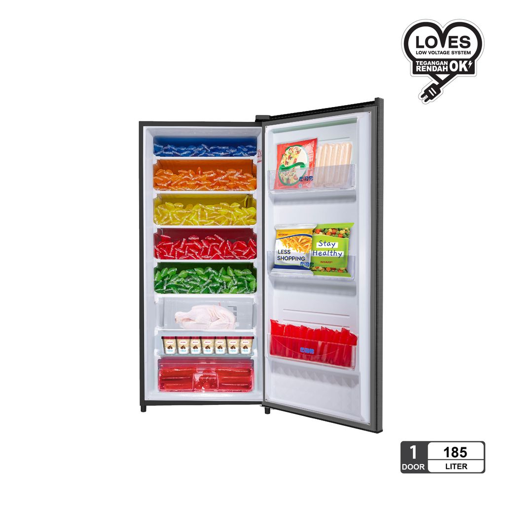 Jual Sharp Standing Freezer 185L With Mega Freezer Room FJ-M198A-HS ...