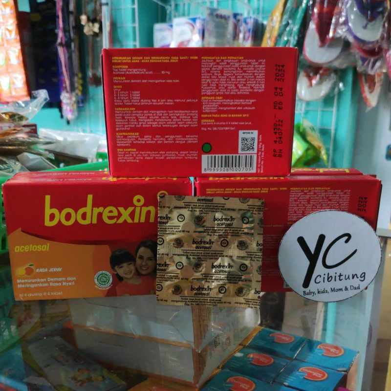 Jual Obat Turun Panas Anak Bodrexin Tablet Rasa Jeruk 1 Box 16 Buah ...