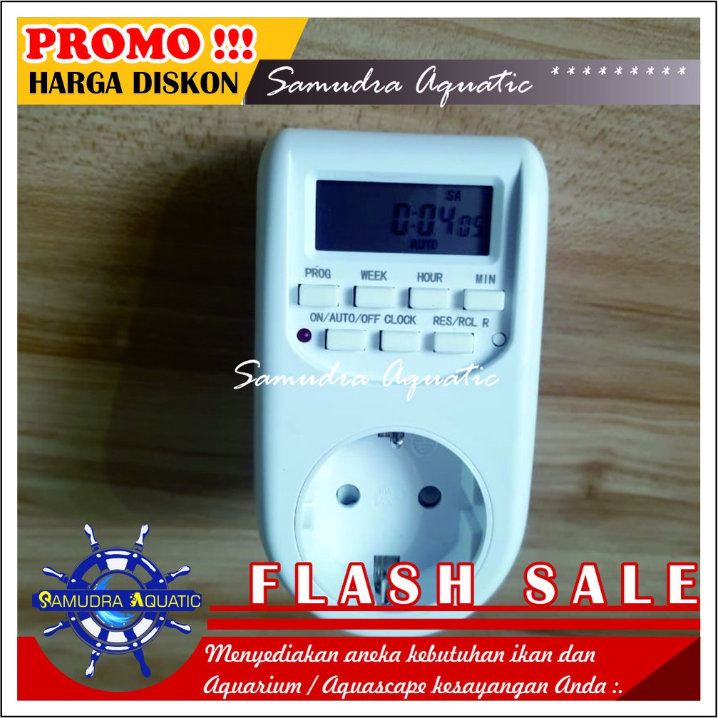 Jual TIMER Otomatis Stop Kontak Aquarium Aquascape, Stop Kontak Digital ...