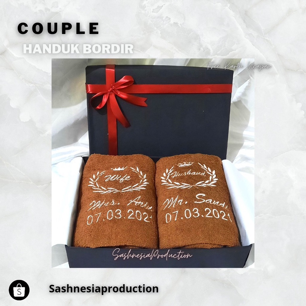 Jual Couple Handuk Mandi Bordir Dewasa 70x140 | Handuk Mandi Kado ...
