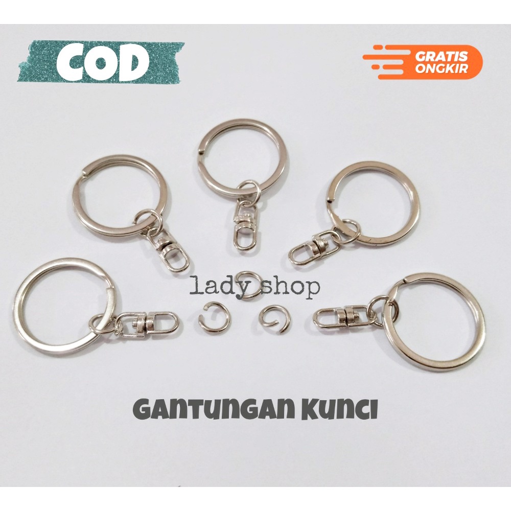 Jual Ring Gantungan Kunci Gepeng / Pipih Tebal Model Putar Diameter 2 ...
