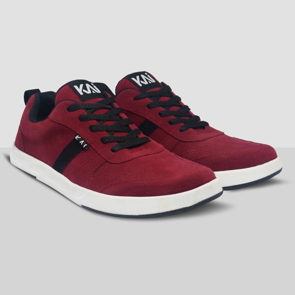 Jual Sepatu Snekers Pria Original Terbaru Sepatu Kets K 018 Warna Marun ...
