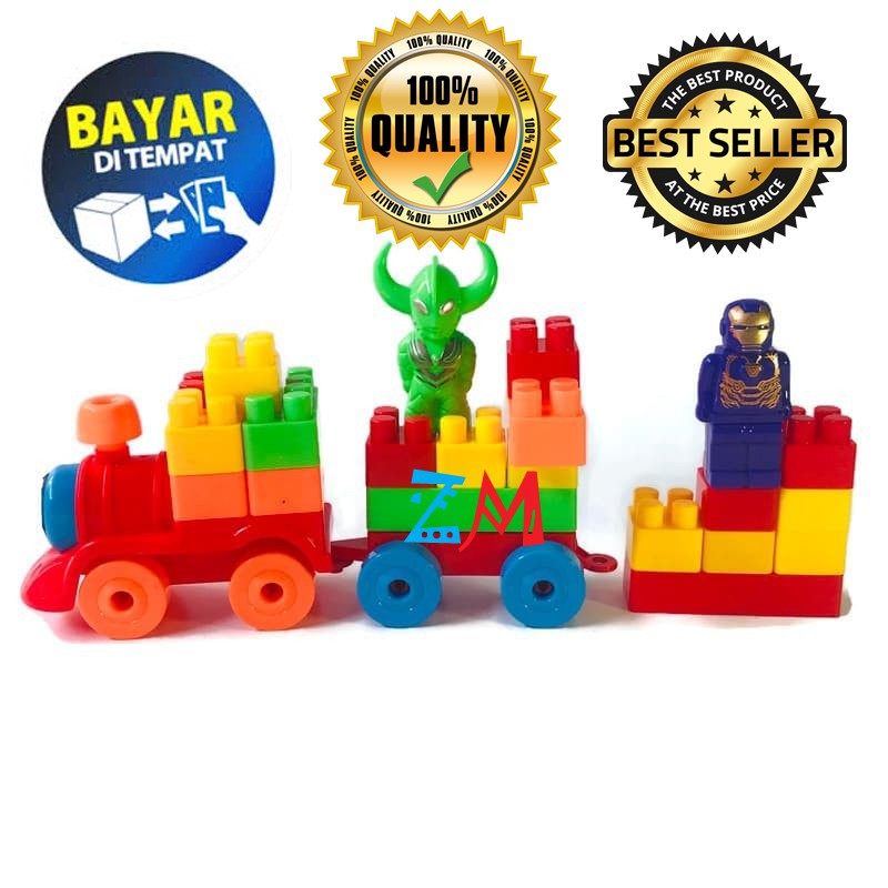 Jual RM Mainan Edukasi Block Besar 1818 - Lego Kereta dan Mobil | Shopee Indonesia