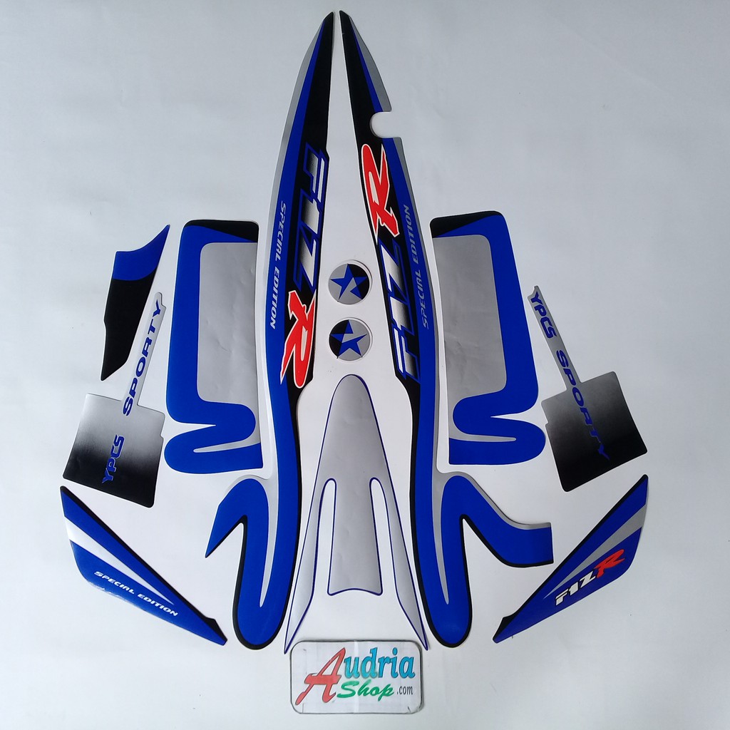 Jual Stiker Striping Motor Yamaha F1ZR Caltex Hitam-Biru | Shopee Indonesia