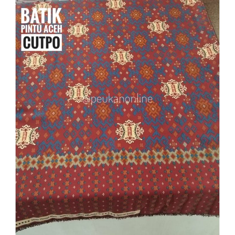 Jual Kain Batik Aceh Cutpo Motif Pintu Aceh Merah | Shopee Indonesia