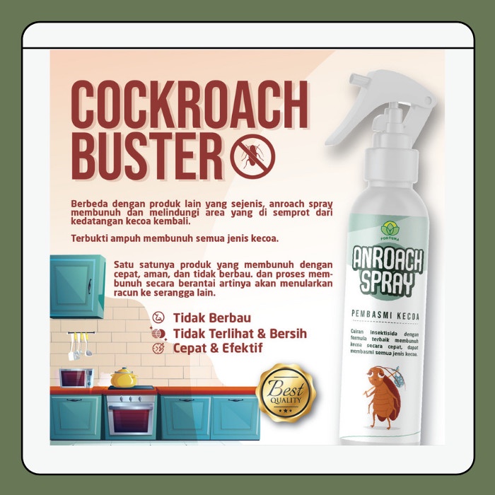 Jual Cairan pembasmi kecoa ANROACH SPRAY 250ml racun anti kecoak ...