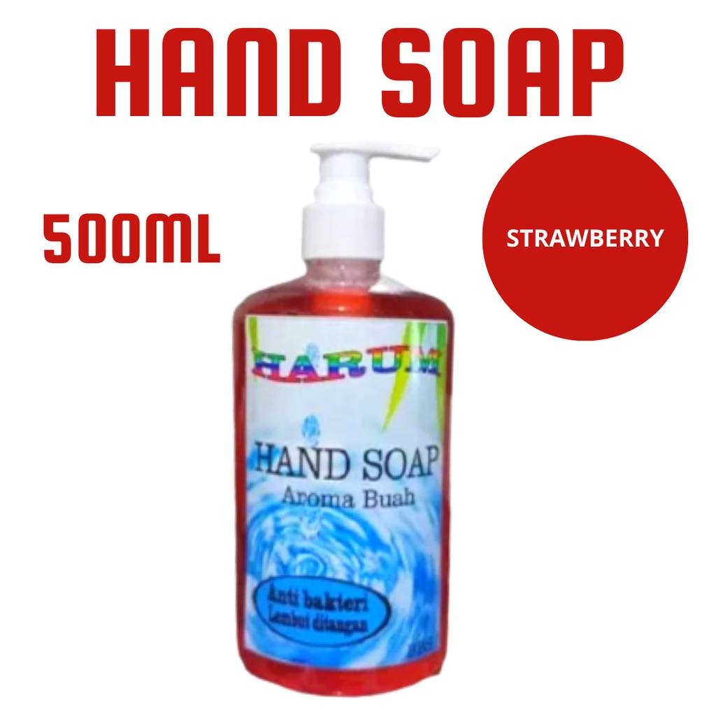 Jual SABUN CUCI TANGAN BOTOL PUMP 500 ML AROMA STRAWBERRY HAND SOAP ...