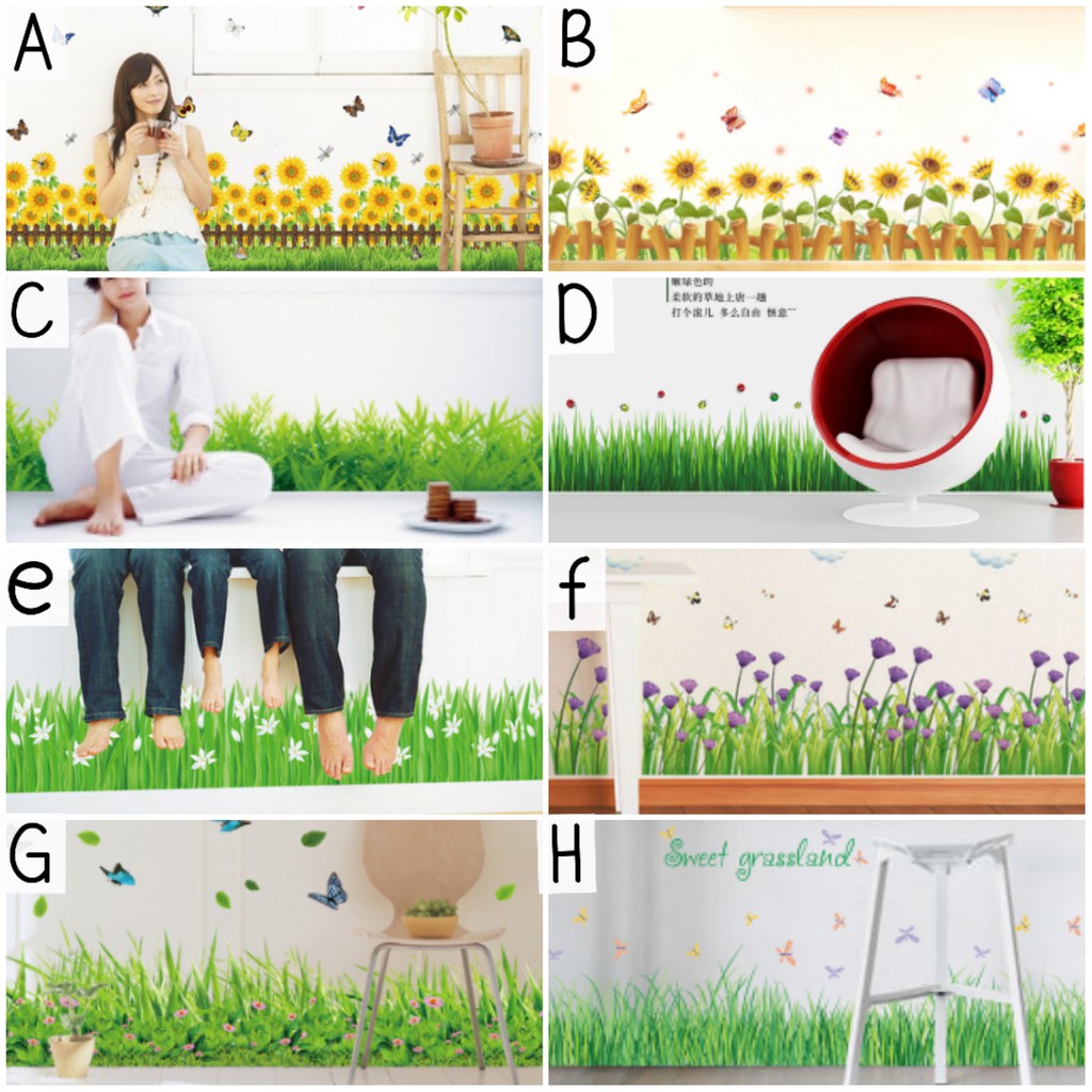 Jual RELIZA WALLSTICKER WALL BORDER RUMPUT PAGAR BUNGA STIKER DINDING ...