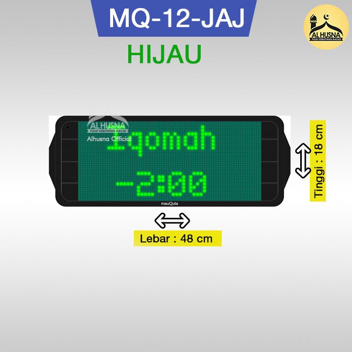 Jual Jual Jam Digital Masjid Tauqoly Seri Dot Matrix MQ-12-JAJ | Shopee ...