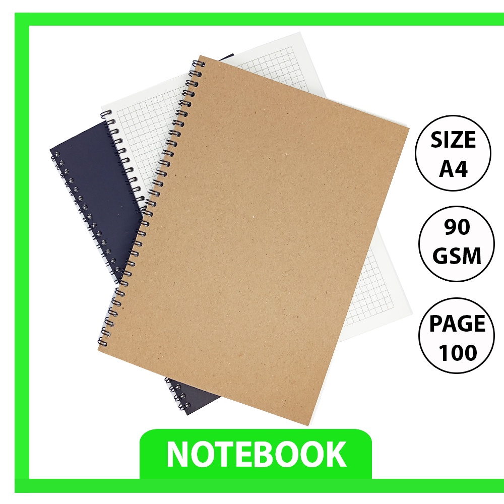 Jual NOTEBOOK A4/JURNAL/BUKU CATATAN/NOTEPAD/ BOOKPAPER/ GRID/KOTAK2# ...