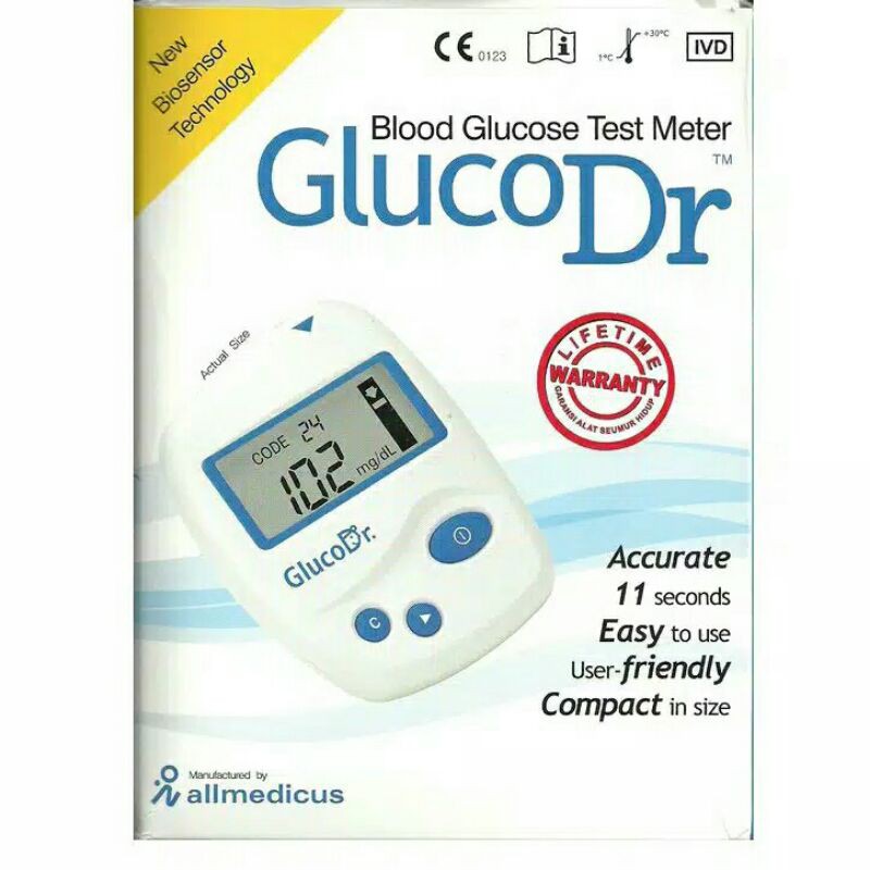 Jual Alat Cek GlucoDr Blood glucose test meter | Shopee Indonesia