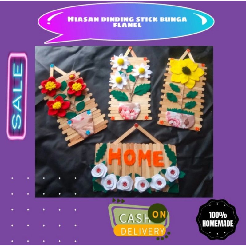 Jual hiasan dinding hiasan perakarya kerajinan tangan stik es krim ...