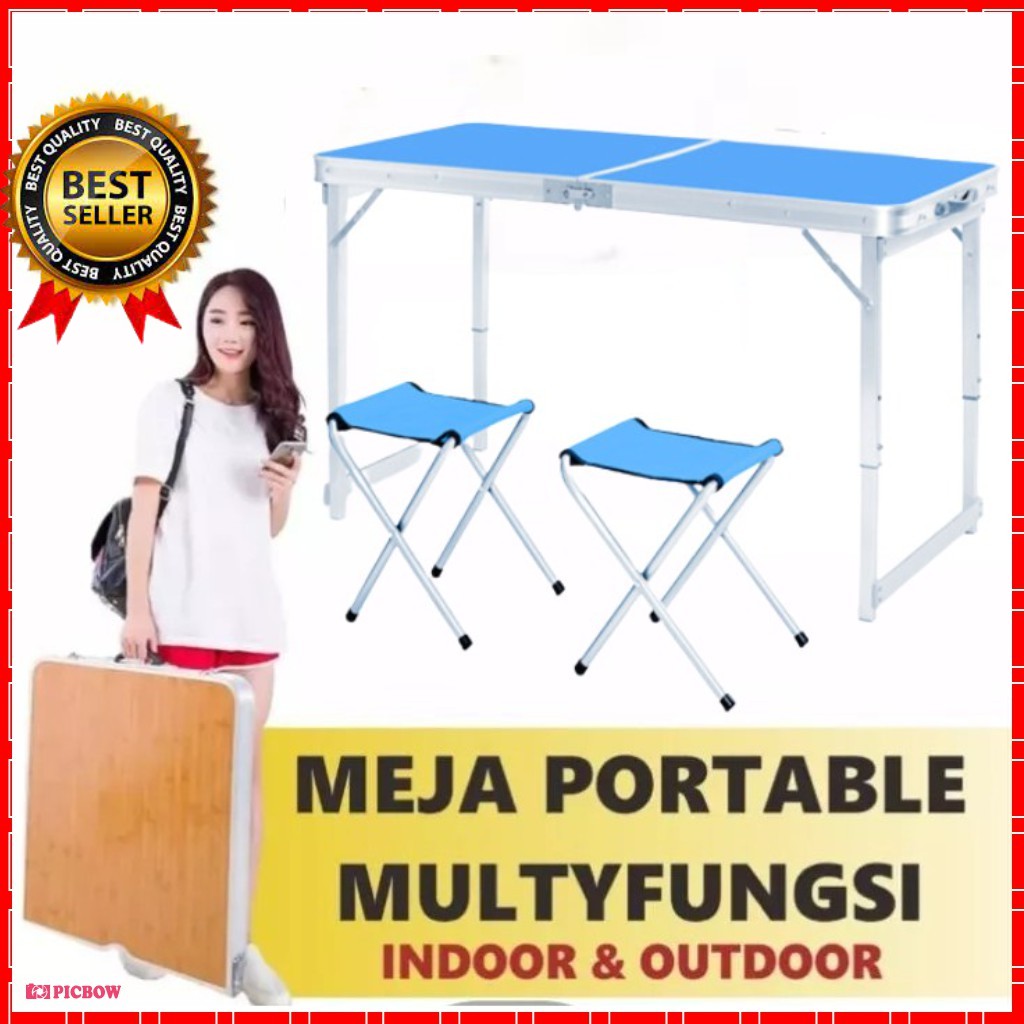 Jual Meja Lipat Koper Portable 2 Kursi Serbaguna Kuat Indor Outdoor ...