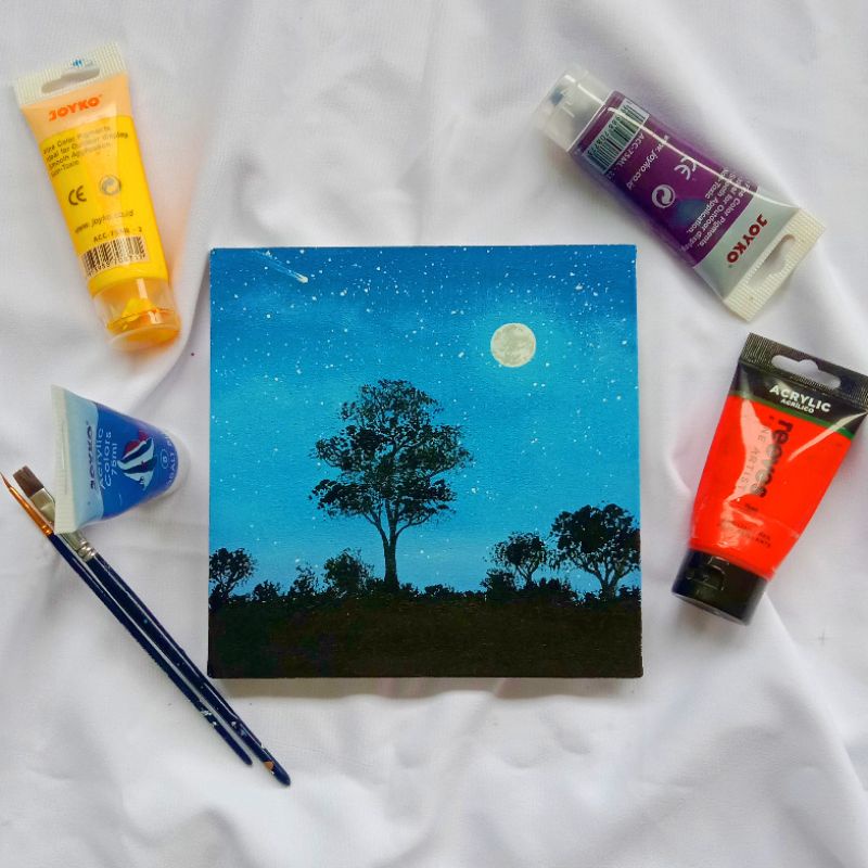 Jual Lukisan Kanvas Canvas Pemandangan Senja Burung / Lukisan Dekorasi ...