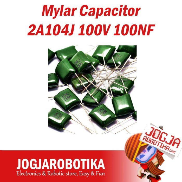 Jual Mylar Capacitor 2A104J 100V 0.1UF 100NF | Shopee Indonesia