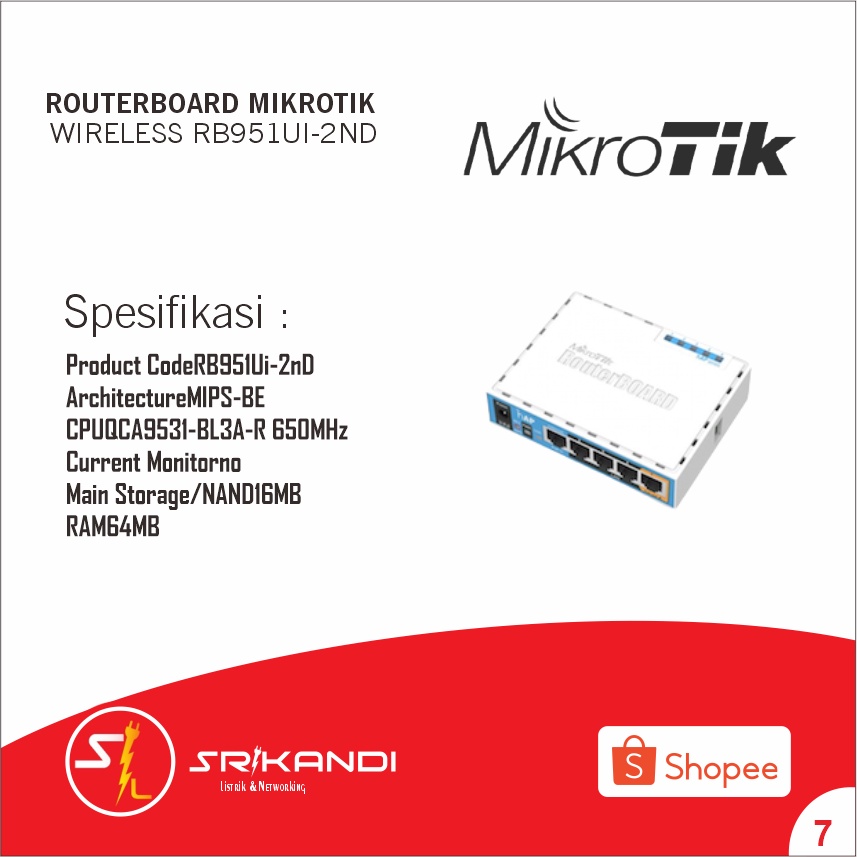 Jual ROUTERBOARD MIKROTIK WIRELESS RB951UI-2ND | Shopee Indonesia