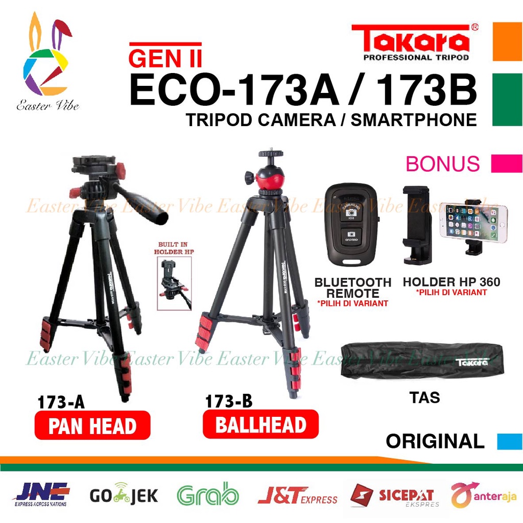 Jual TAKARA ECO-173A 173B TRIPOD CAMERA DSLR MIRRORLESS - TAKARA ECO ...