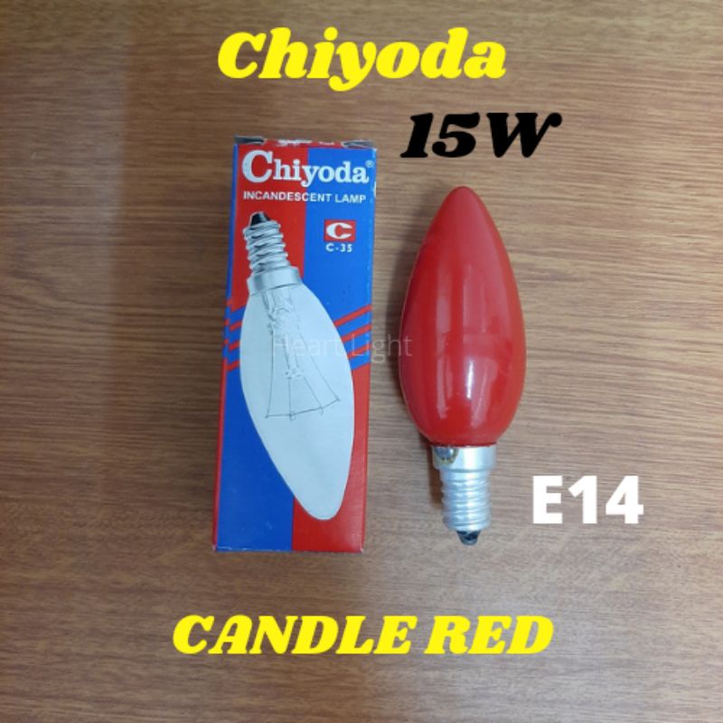 Jual LAMPU LOMBOK CHIYODA 15W CANDLE RED E14 C35 220V/LAMPU CANDLE 15W MERAH LILIN E14 C35 ...