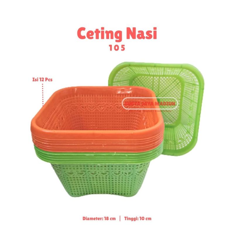 Jual 12 Pcs Ceting Nasi Hajatan | Wakul Nasi Plastik Kotak Segi ...