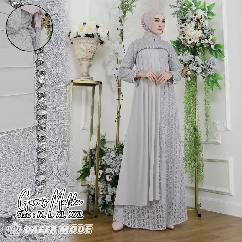 Jual DRESS PESTA MEWAH - GAMIS DRESS MALIKA PAYET - GAMIS BROKAT MALIKA - GAMIS WANITA MUSLIM ...
