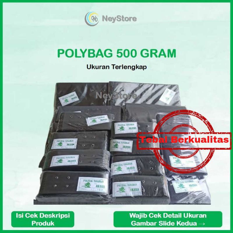 Jual Polibag Polybag Tanaman Pot Plastik 500 gram ukuran 10x12 12x12 ...