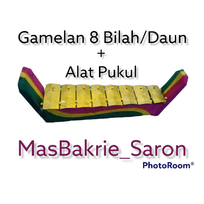 Jual Gamelan/Saron mini Tradisional 8 Bilah/Daun+pemukul Motif Pelangi ...